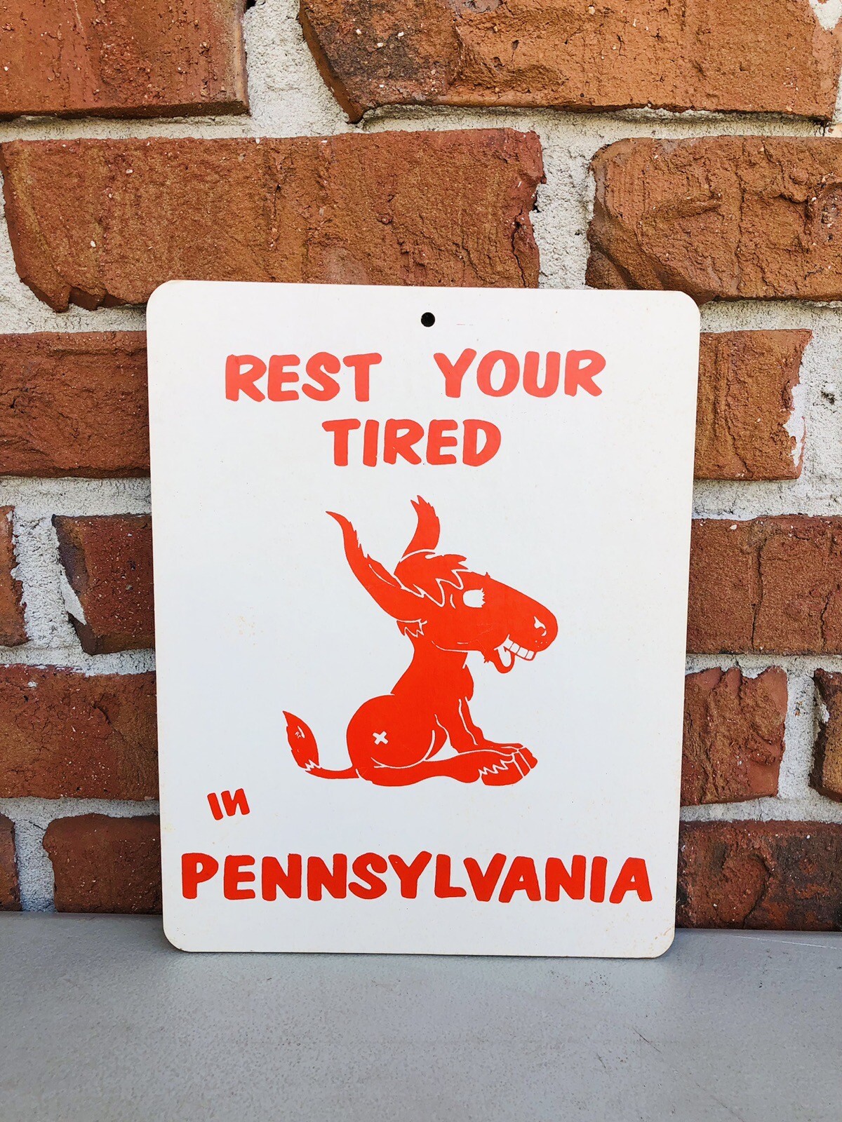 Vintage Pennsylvania Rest Stop Gas Station Cardboard Sign Rest Your ...