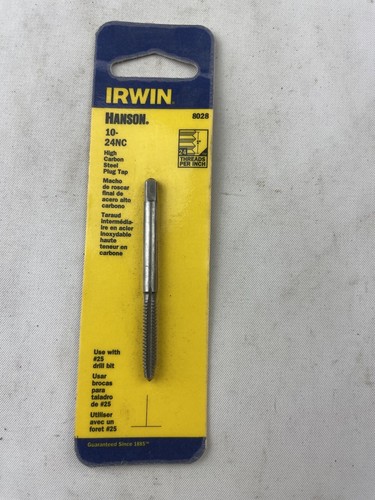 IRWIN 8028 High Carbon Steel Right Hand 4-Flutes #10 to 24 Machine Tap ...