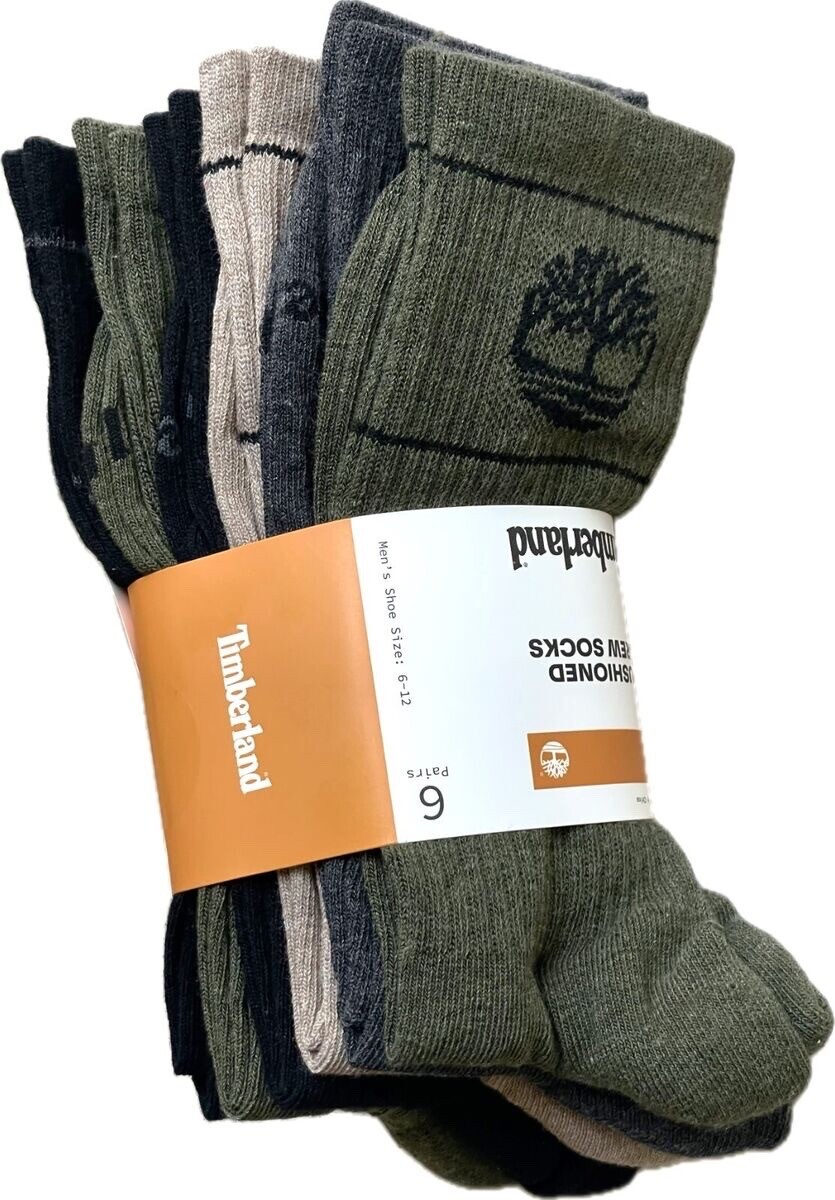 6-Pairs, Timberland PRO Men's Performance Cushioned Crew Length Socks ...