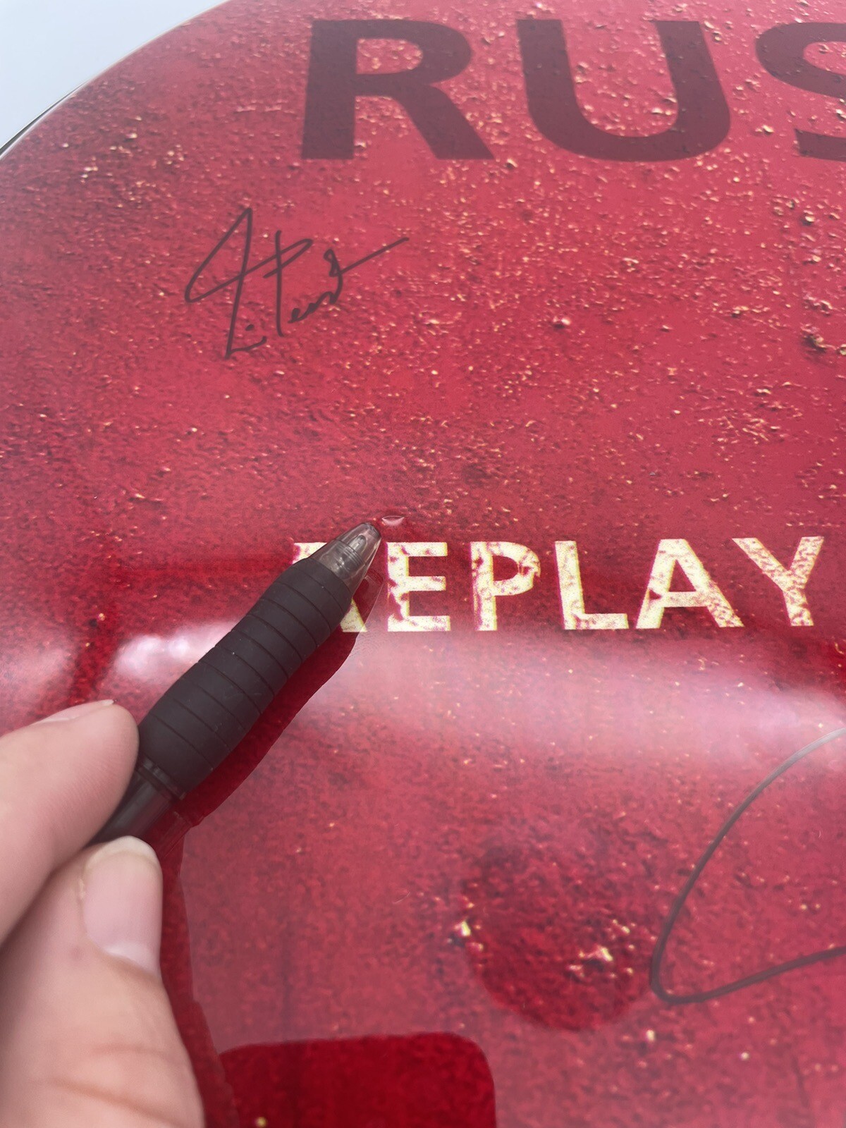 RARE Rush signed Autographed Drumhead Neil Peart Lifeson Lee Replay x 3 ...