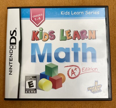 KIDS LEARN MATH A+ Edition Nintendo DS Game (2011) Grades 1-4 COMPLETE ...