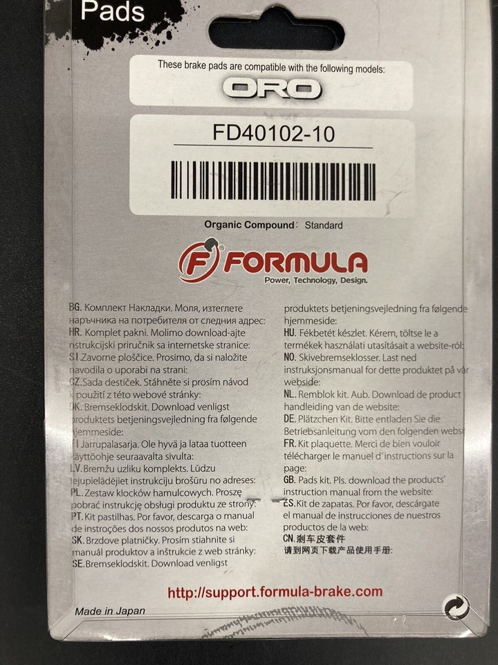 New Formula ORO organic compound disc brake pads FD40102-10 | eBay