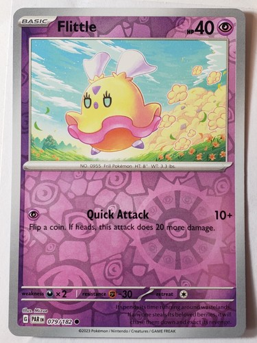 REVERSE HOLO Flittle 079/182 NM - Paradox Rift Scarlet Violet Pokemon ...