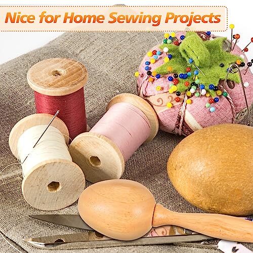Sock Darning Kit Wood Darning Mushroom Darning Needle Thread for Adul ...