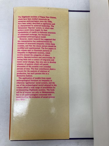 Inequality in New Guinea Highlands Societies by Andrew Strathern 1st VG ...