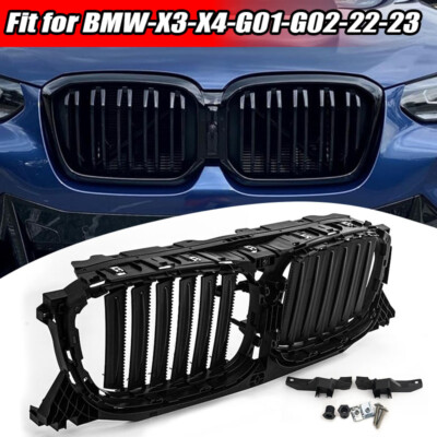 Black Front Radiator Grille Active Air Shutter For BMW X3 G01 X4 G02 ...