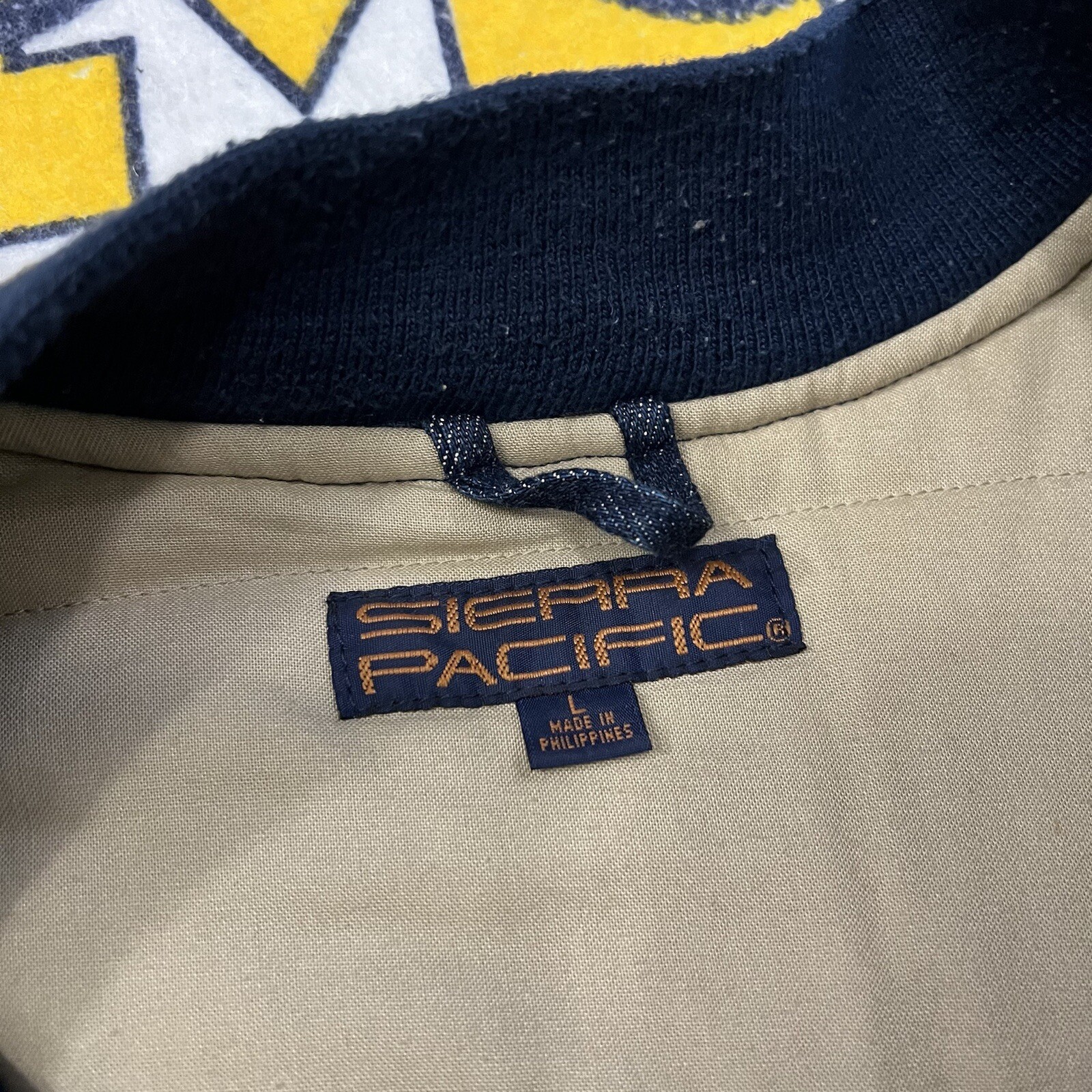 Sierra Pacific Denim Varsity Jacket Men’s Size L Navy… - Gem