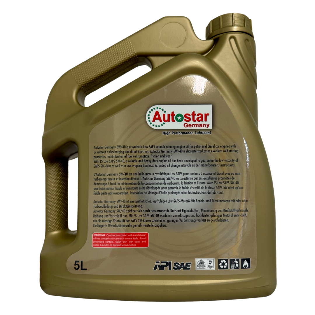 Autostar 5L Premium 5W40 C3 Fully Synthetic Engine Oil, MB 229.51, BMW ...