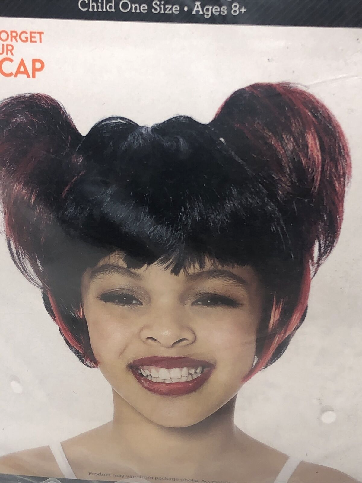 Child's Red & Black "Pigtail Wig" for Halloween, Costume, Dress Up ...