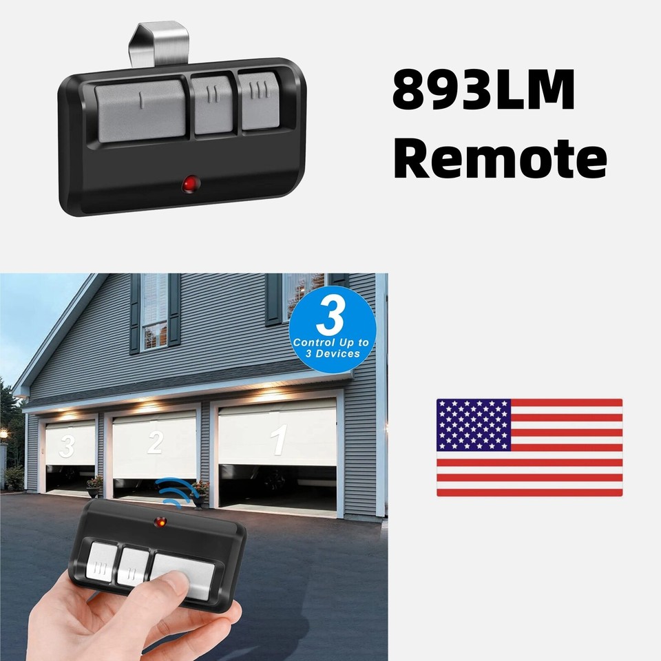 2-PC Garage Door Opener Remote For Chamberlain LiftMaster 893LM 953EV ...