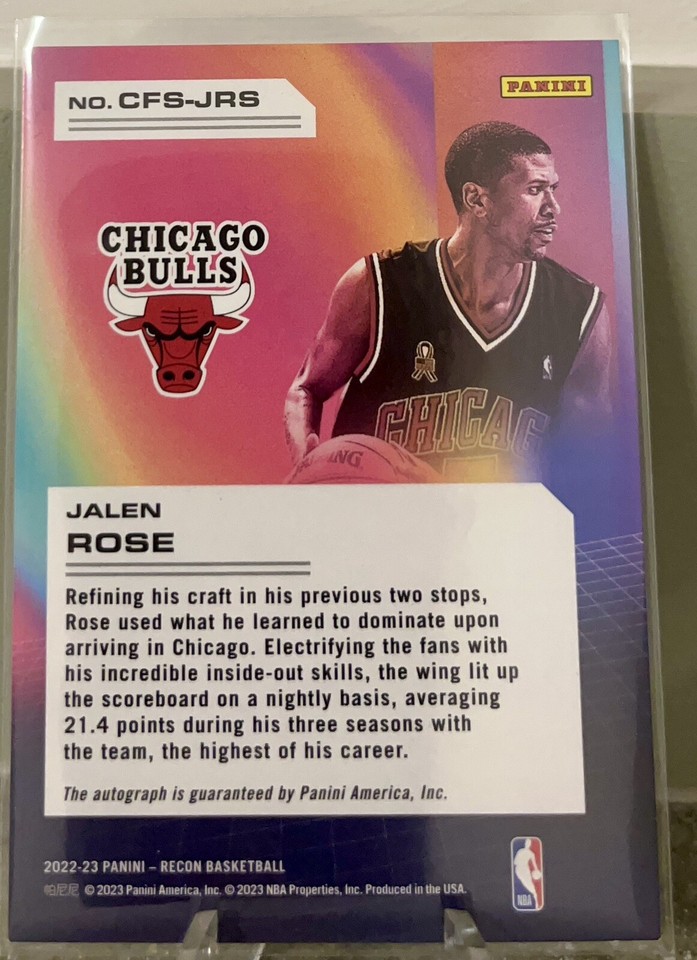 2022-23 Panini Recon Jalen Rose Claim To Fame Red Autograph /75 | eBay