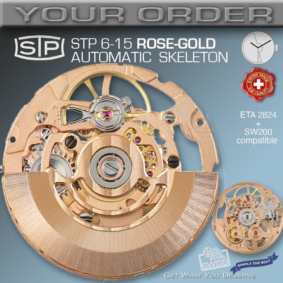 MOVEMENT AUTOMATIC STP6-15 (compatible ETA 2824+SW200) 6 VARIATIONS ...