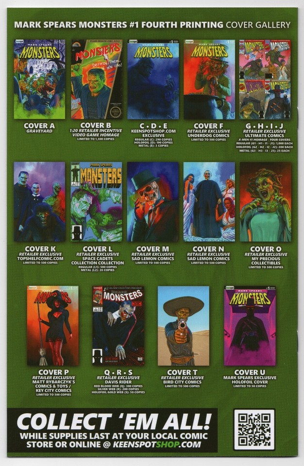 Mark Spears Monsters #1 (4th Print) King Kong Variant | eBay