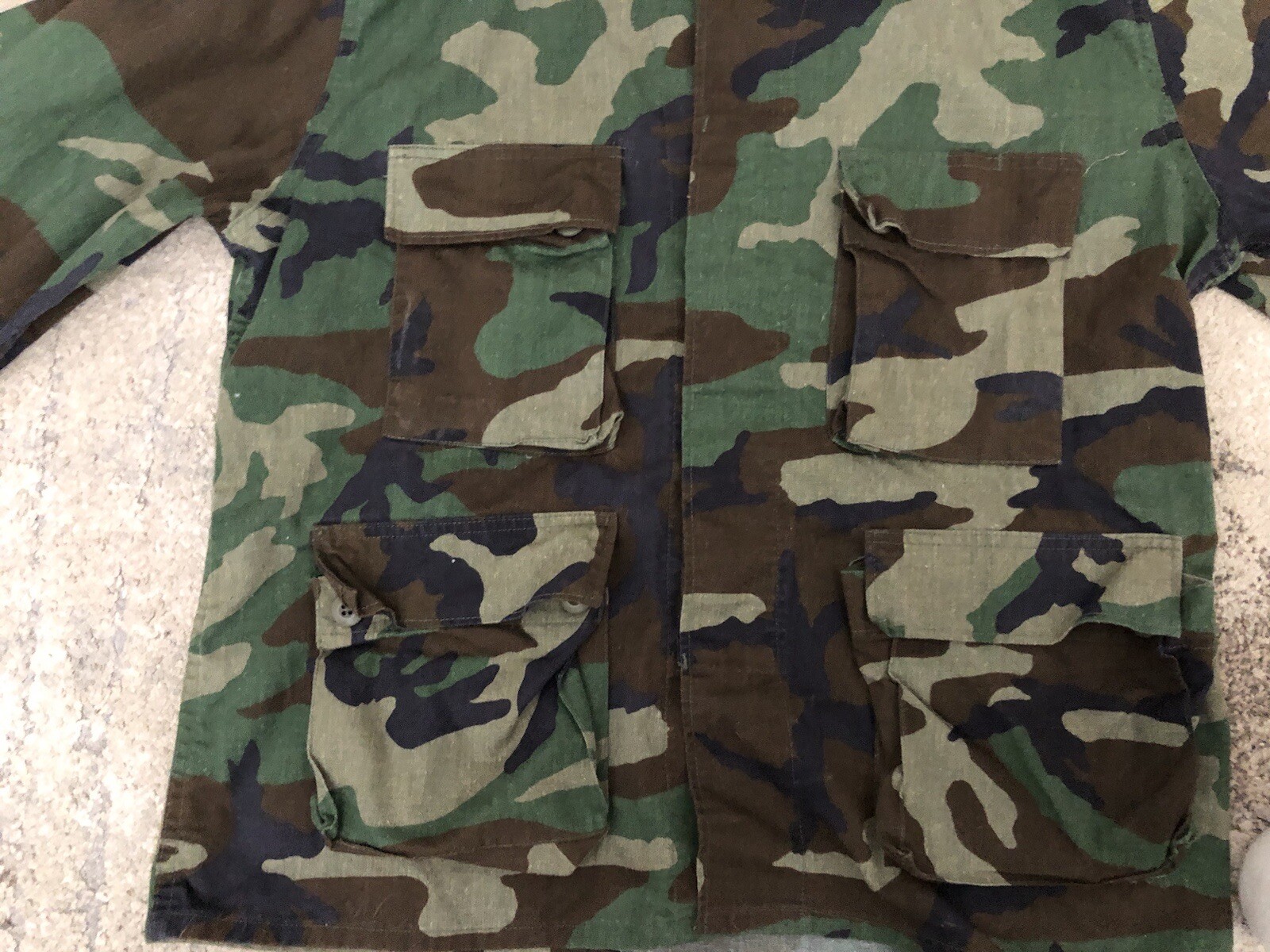 US Army Woodland Camouflage BDU 1982 Elvis Collar Large Short Mint ...