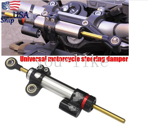 Universal Motorcycle Steering Damper Stabilizer Linear Control Aluminum ...