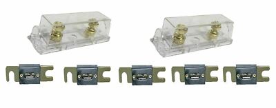 IMC Audio 2 ANL Fuse Holders with (5) 300 Amp Gold Wafer Fuse Fits 0/2 ...