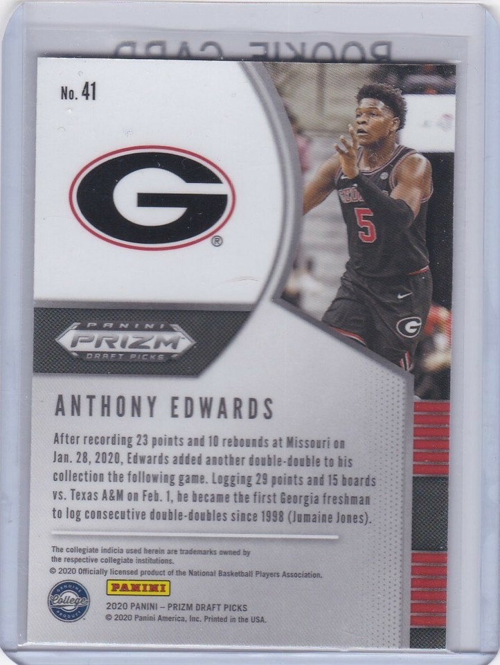 ANTHONY EDWARDS ROOKIE CARD 2020 PRIZM Draft Pick RC Basketball ...