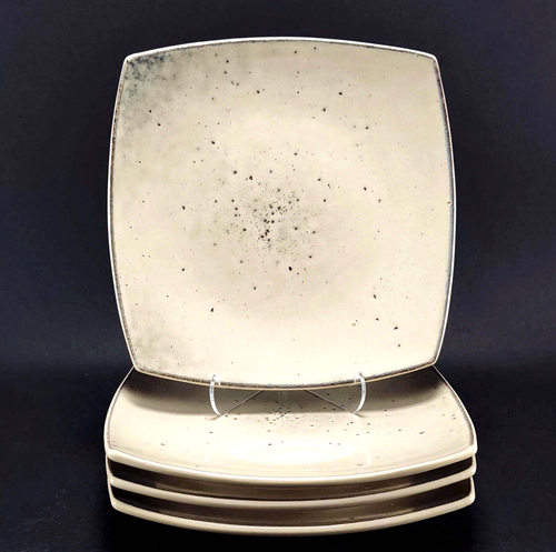 4 Gibson Soho Lounge Salad Plates Taupe Cream Reactive Speckled Organic ...