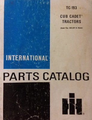 IH Cub 382 Cadet Lawn Garden Tractor Parts Manual Riding Mower ...