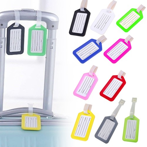 Luggage Tags Suitcase Labels ID Name Address 10X Plastic Tag Baggage ...