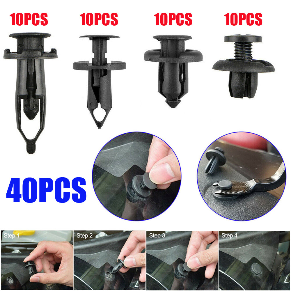 40PCS Car Retainer Clips Auto Fasteners Push Trim Clips Pin Rivet ...