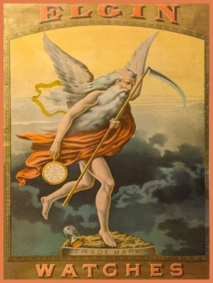 Elgin Watches Ad - Father Time Theme New Metal Sign: 9x12" Free ...