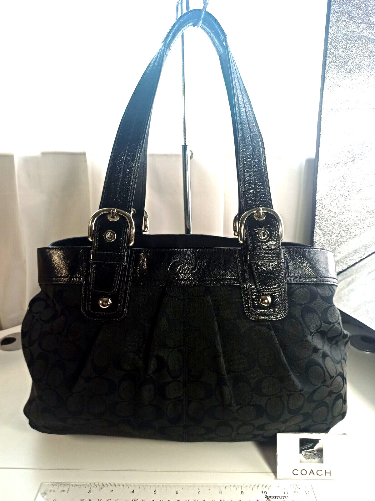 Coach Soho Large Black Hobo Shoulder Bag Signature Ca… - Gem