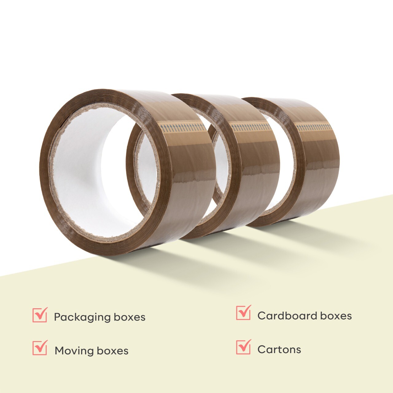 CLEAR/BROWN PACKING TAPE LOW NOISE PACKAGING PARCEL CARTON SEALING 48MM ...