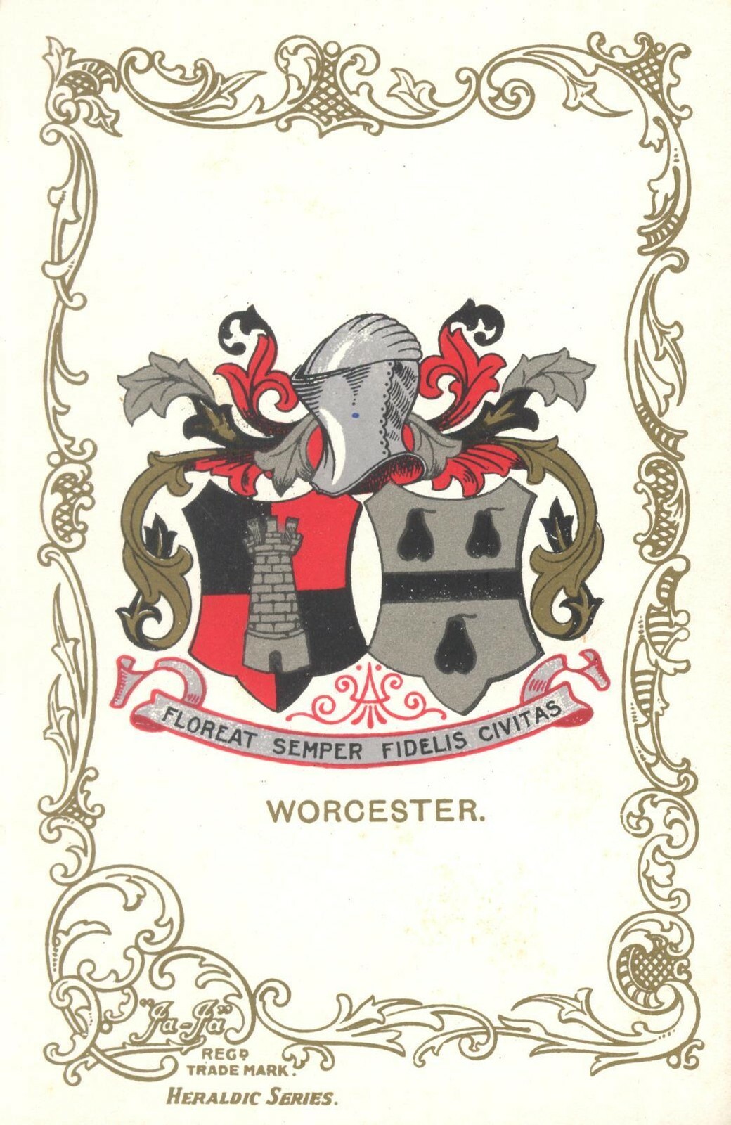 pc13478 postcard Worcester Coat of Arms Heraldic MOBSC | eBay