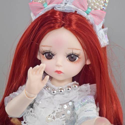 Pretty 30cm BJD Doll 1/6 Moveable Joint Girls SD Dolls with Red Hair ...
