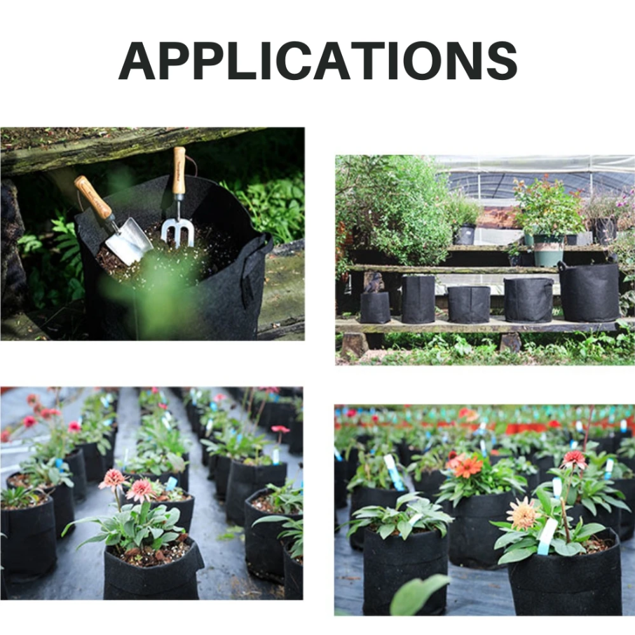 5 Pack Black Fabric Grow Pots Round Aeration Plant Pot Grow Bag 5 ...