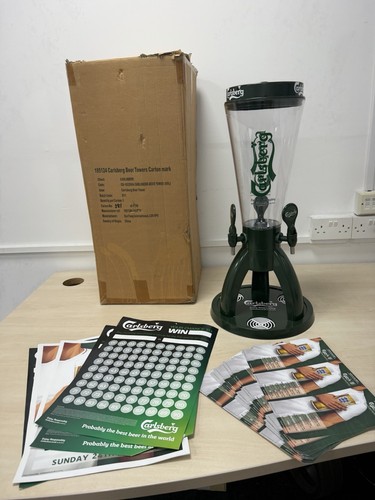 Carlsberg 8 Pint Beer Tower Dispenser 3 Outlets Table Mancave Home Bar ...