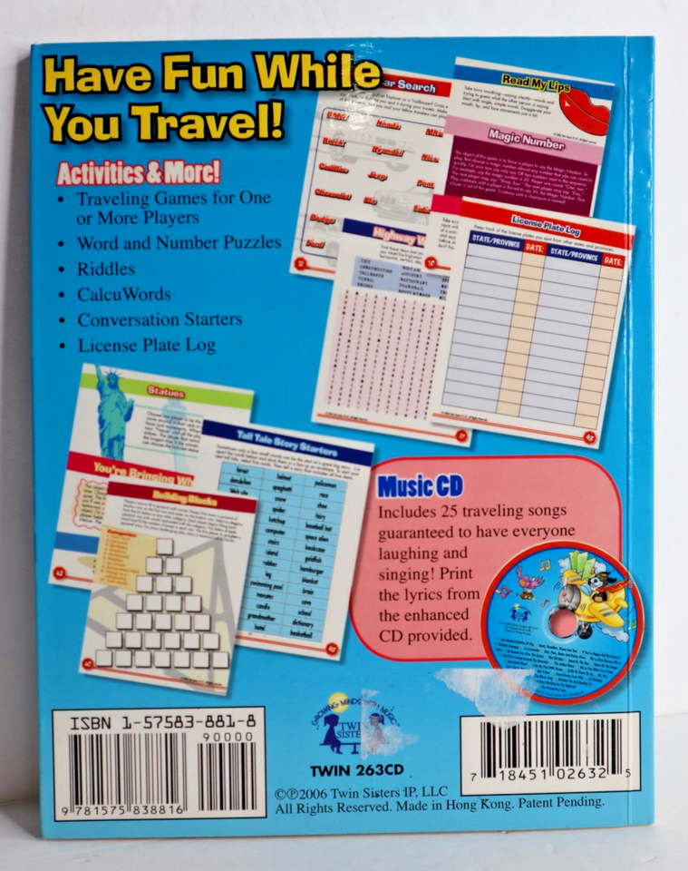 Travel Time Fun by Twin Sisters (CD+Book 2006) 25 Songs/48-p Activity ...