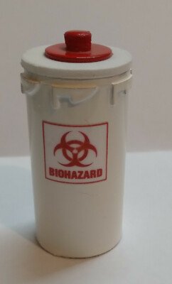 Dollhouse miniature handcrafted Medical lab bio hazard canister bucket ...