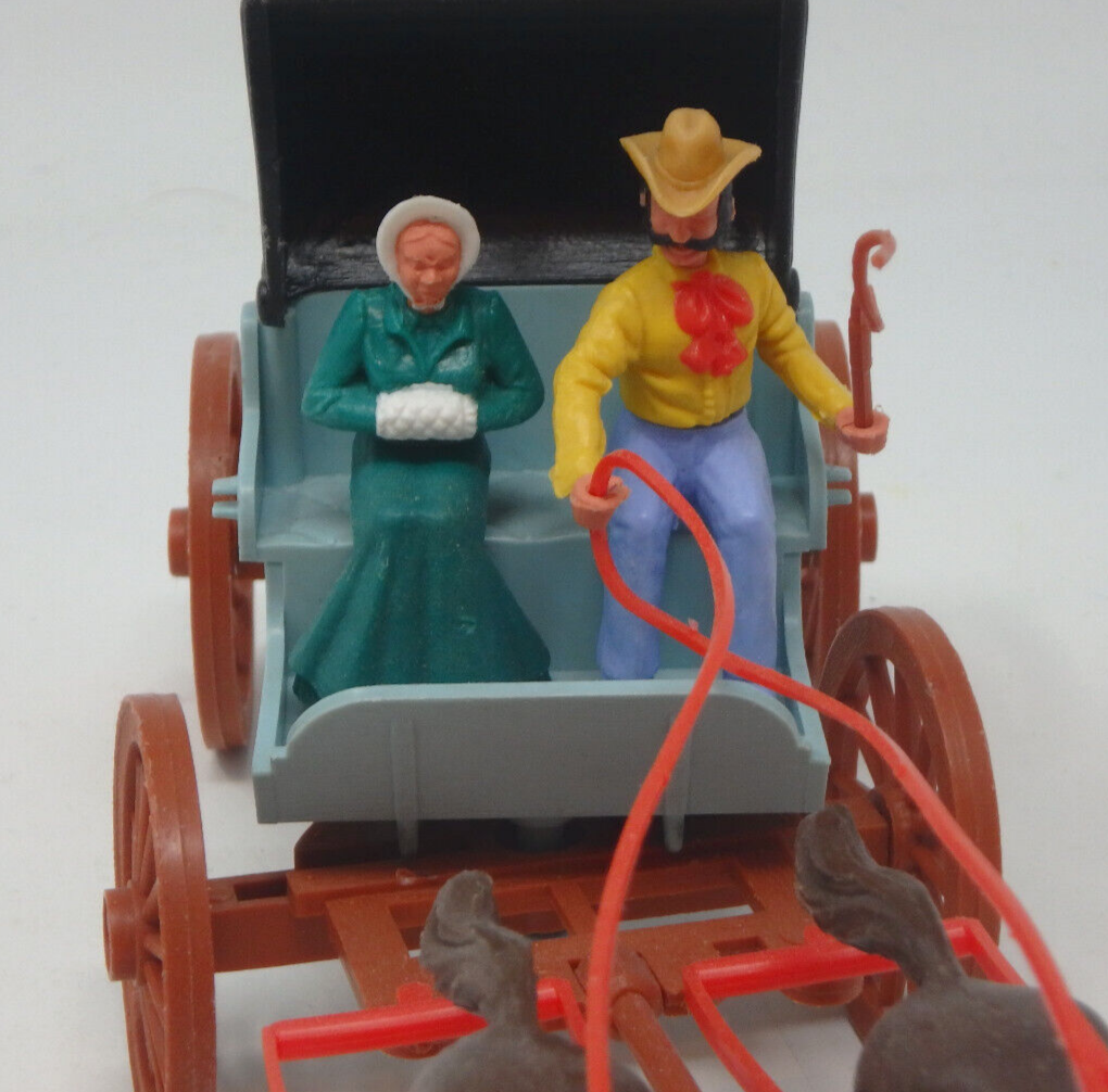 Series 3, Timpo Swoppet Western Buggy Dark Brown Horses & Red Livery ...