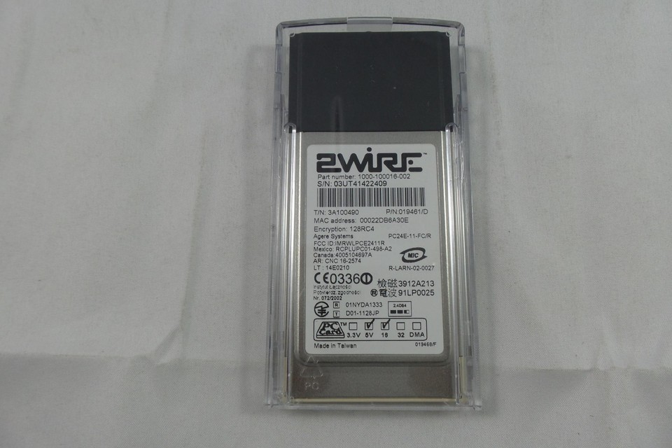 2Wire 1000-100016-002 Wireless-G PC Card Adapter (019461/D) | eBay