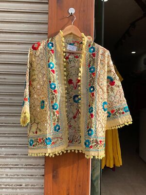 Women Floral Embroidery Multicolor Short Cardigan Duster Boho Kimono ...