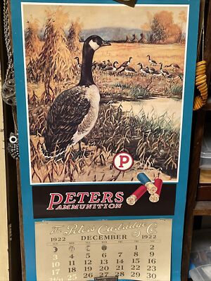 Peters Cartridge Remington 1922 Calendar 1989 Reproduction 14.5"x 26 ...