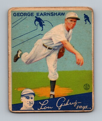 1934 Goudey #41 George Earnshaw LOW GRADE Baseball Card | eBay