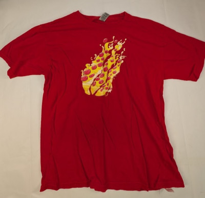 Preston Playz Fire Merch T Shirt Graphic Pizza Flame Youth Large Red ...