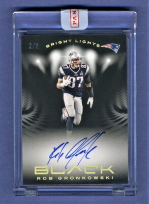2/3 💥 2020 Panini BLACK Football "BRIGHT LIGHTS" Rob Gronkowski ON CARD ...