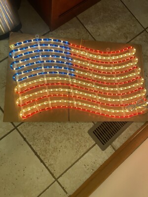 Waving American Flag Rope Light Sculpture corded 30” X 15” | eBay