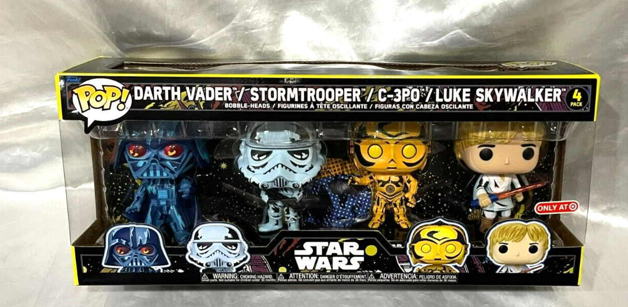 Funko POP! Star Wars 4 Pack Darth Vader Stormtrooper C-3PO Luke Target ...