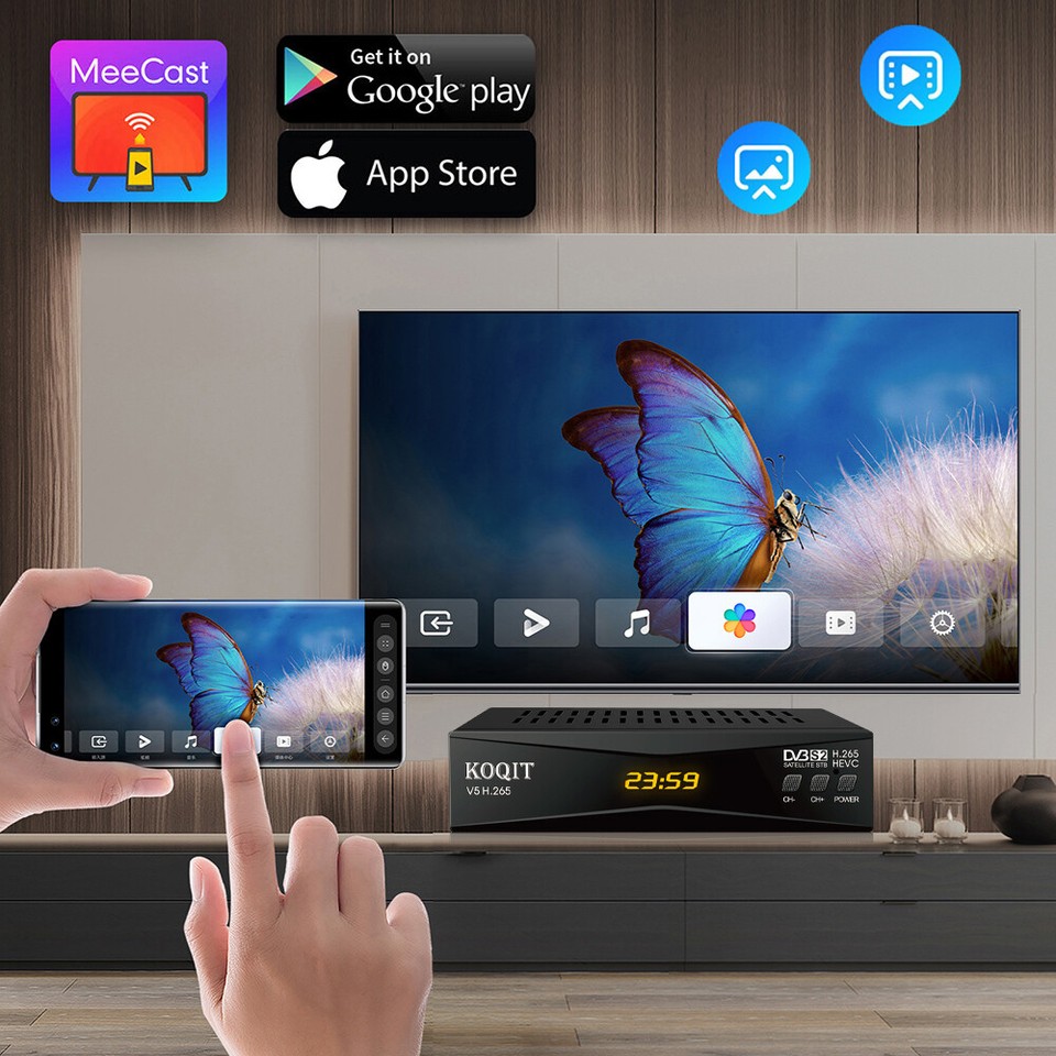 FTA Satellite Receiver Decoder Finder H265 DVB S2 Media Streaming ...