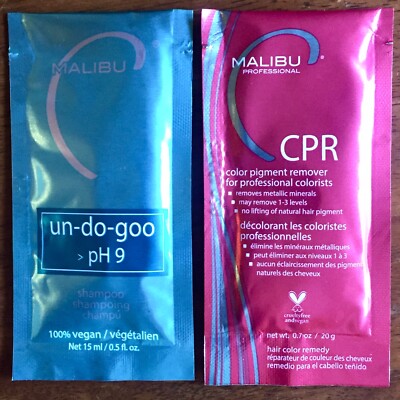 Malibu CPR Color Stain Remover UnDoGoo Shampoo and Cap Fix Hair Prep ...