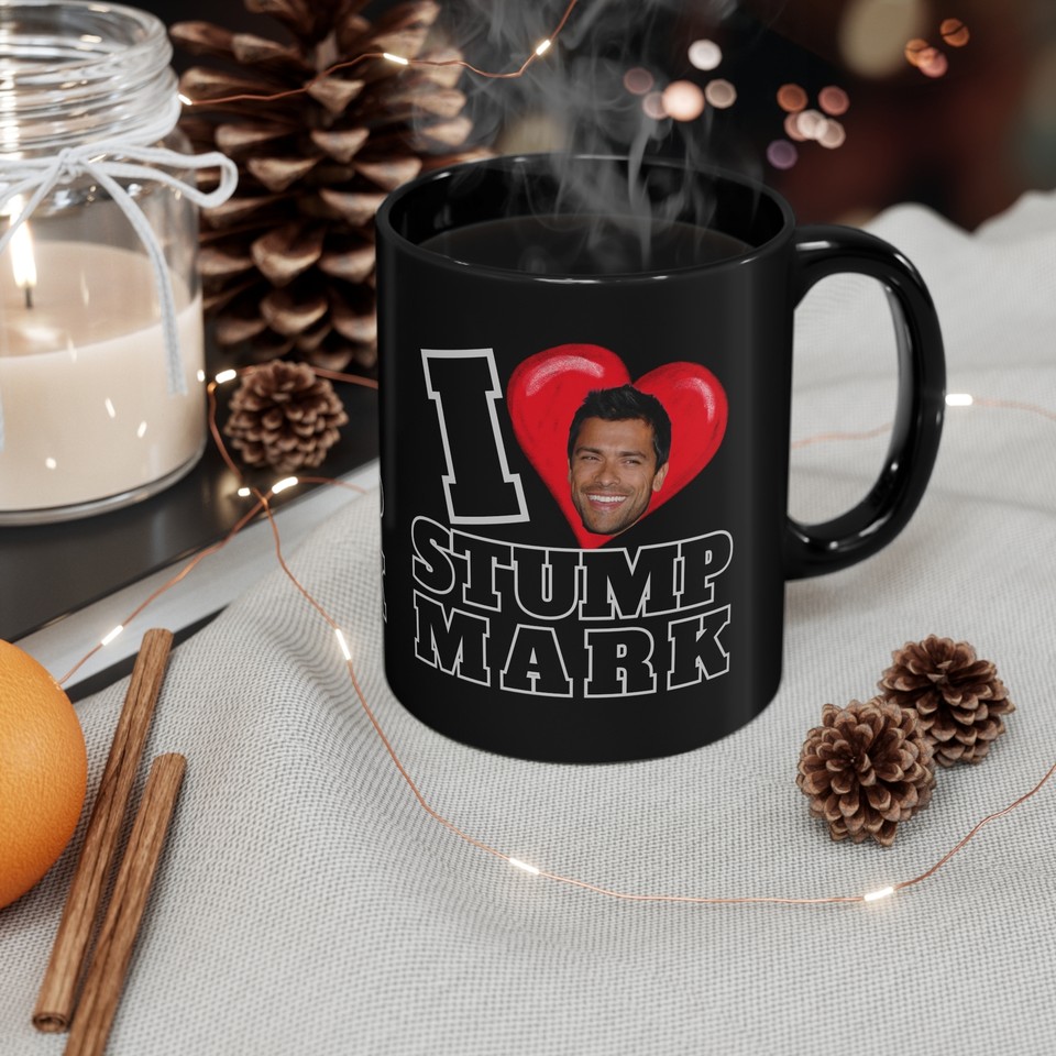 Live Kelly and Mark Inspired- I Love Stump Mark 11oz Black Mug | eBay
