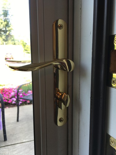 Pella Storm Door Hardware With Curved Handle and Mortise Lock Brass for ...