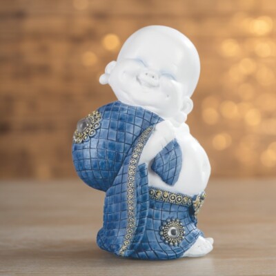 6.75"H Monk Smiling Figurine Ornament Home Decor Unique Gift | eBay