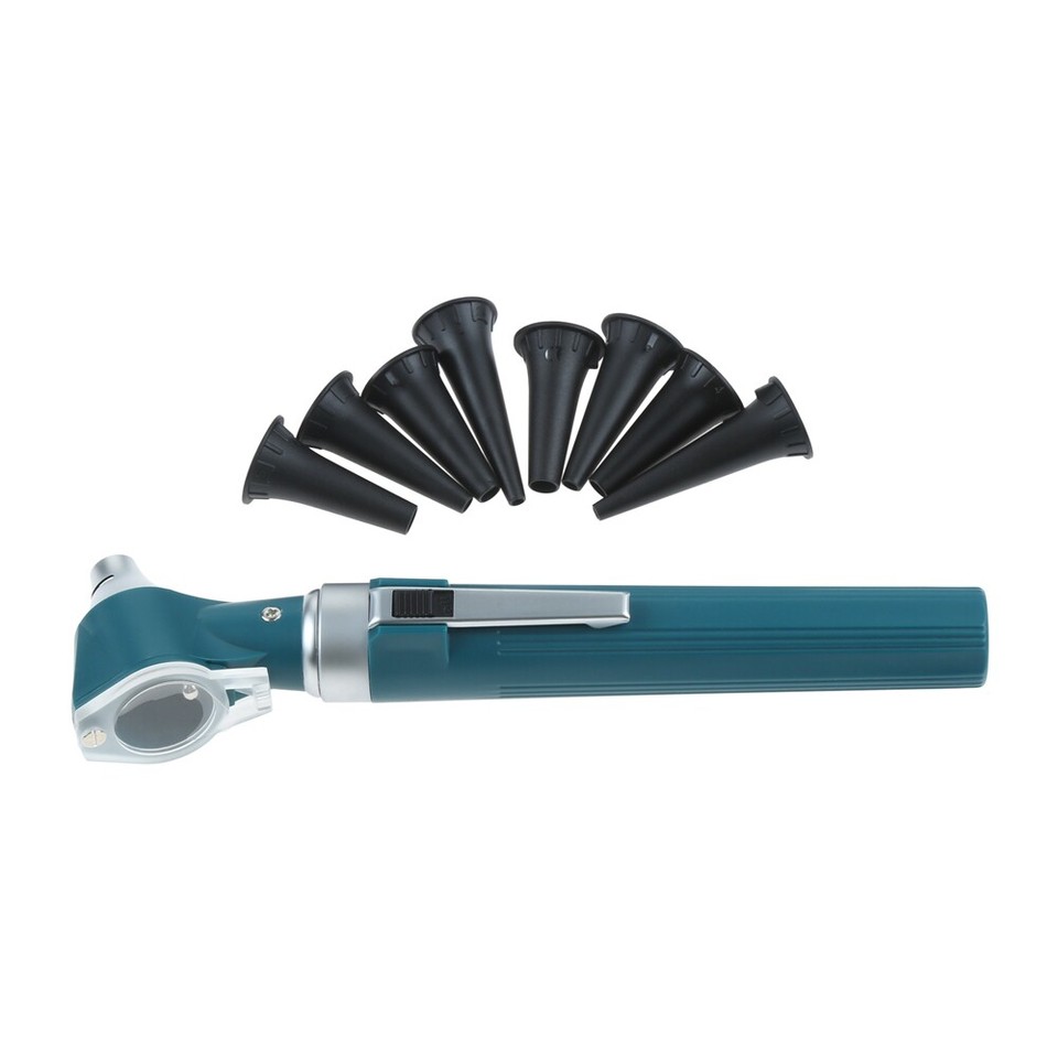 Green Ear Scope Kit with LED Light Adjustable Otoscope Glass Lens Ear ...