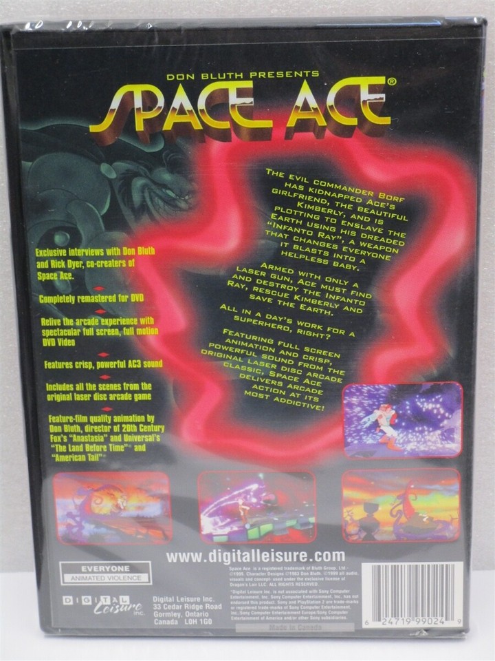 DVD Video Game Space Ace Don Bluth presents PS2 Compatible 2000 NEW ...